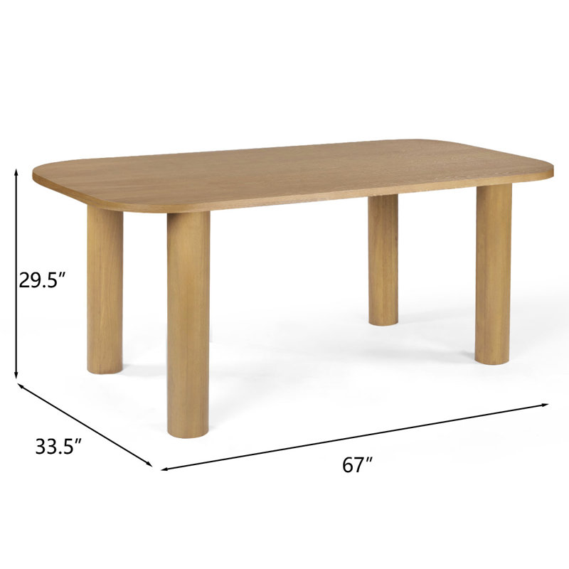 George Oliver Damaso 67" Oval Solid Oak Wood Pillar Leg Dining Table & Reviews | Wayfair